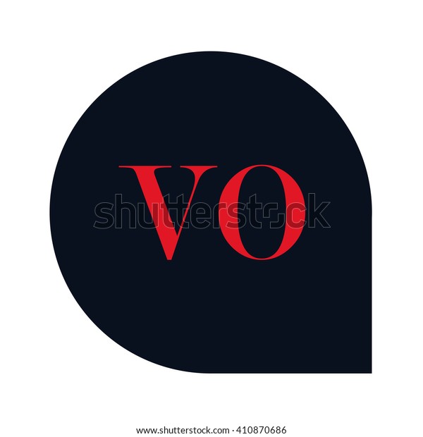 Vo Letters Red Abstract Black Background Stock Vector (Royalty Free ...
