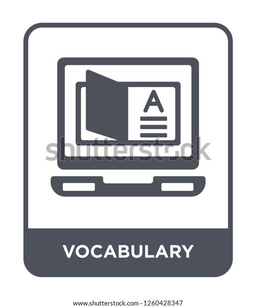 Vocabulary Icon Vector On White Background Stock Vector (Royalty Free ...