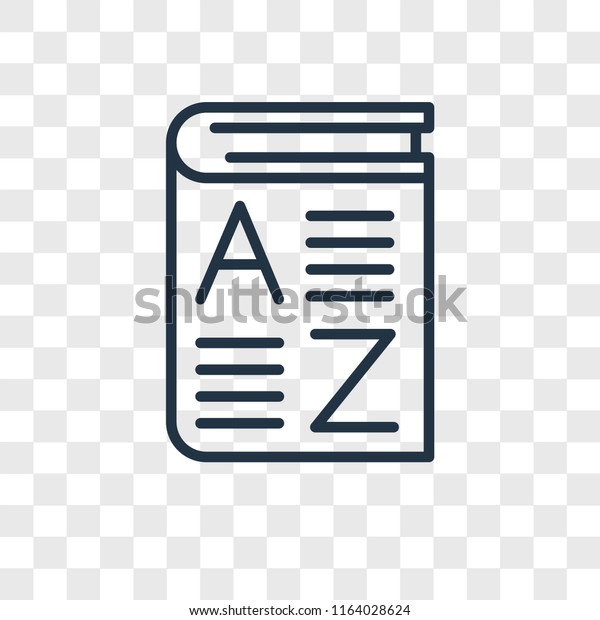 Vocabulary Vector Icon Isolated On Transparent Stock Vector (Royalty ...