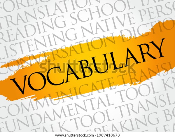 Vocabulary Word Cloud Collage Education Concept Stock Vector (Royalty ...