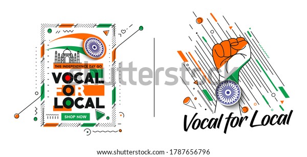 Vocal Local Campaign India Independence Day Stock Vector (Royalty Free ...