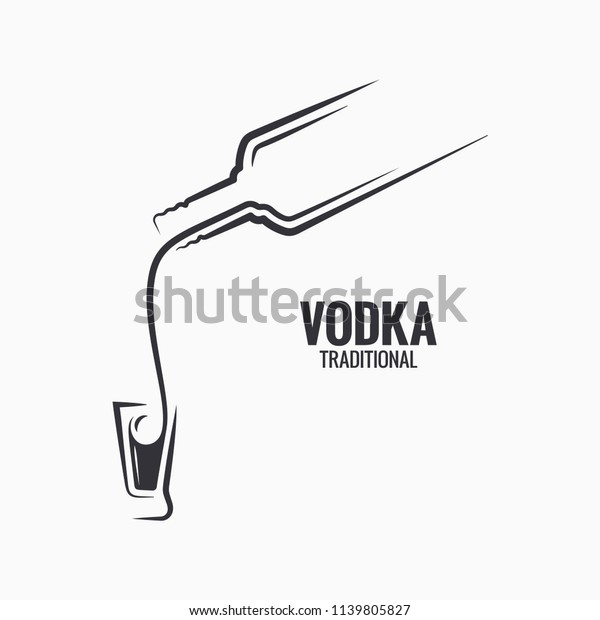 Vetor stock de Vodka Bottle Logo Vodka Shot On (livre de direitos ...