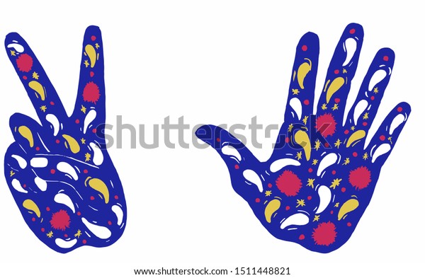Voguing Hands Illustration Vector Blue Stock Vector (Royalty Free ...