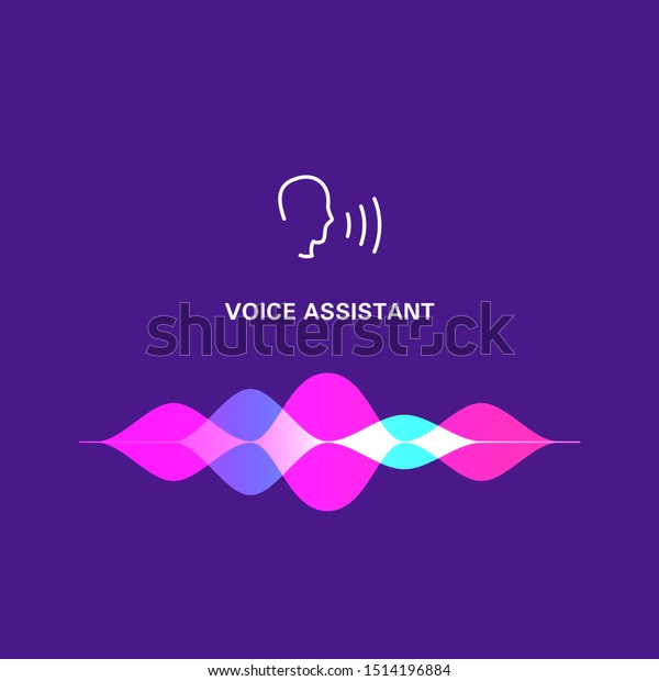Voice Assistant Logo Sound Wave Flat Stock Vector (Royalty Free) 1514196884