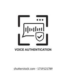 Voice Authentication Icon Audio Recognition Icon Stock Vector (Royalty ...