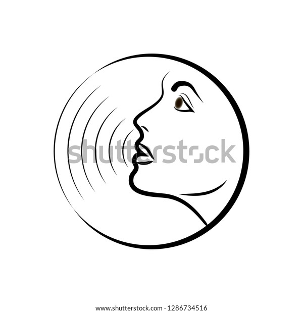 Voice Command Sound Waves Silhouette Speaking Stock Vector (Royalty ...