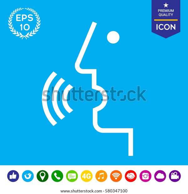 Voice Control Person Talking Icon Stock Vector (Royalty Free) 580347100