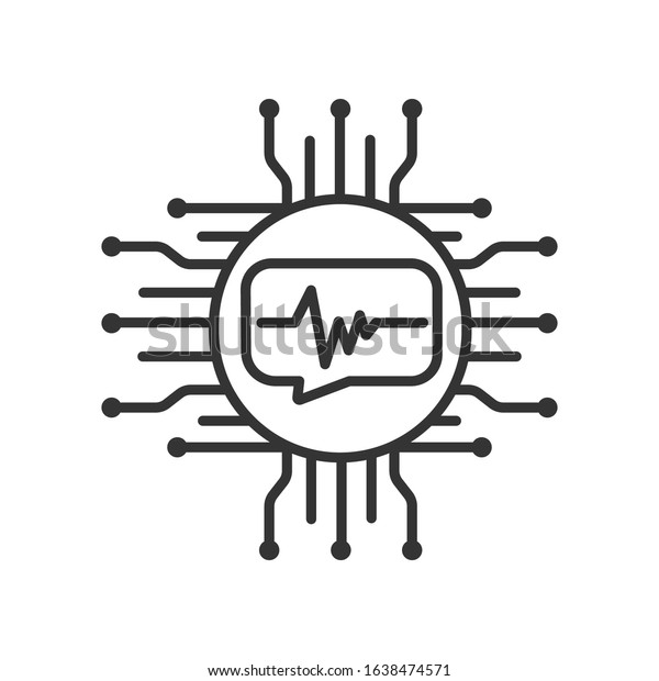 Voice Identification Black Line Icon Recognition Stock Vector (Royalty ...