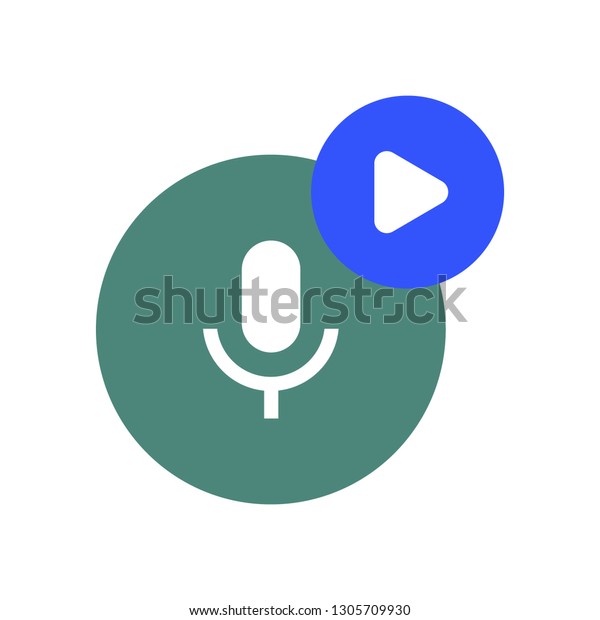 Voice Note Play Button Icon Stock Vector (Royalty Free) 1305709930 ...