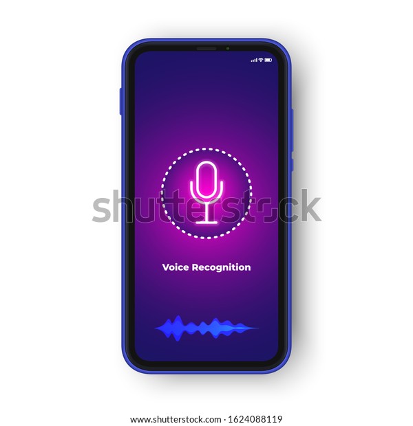 Voice Recognition Voice Assistant Ui Design Stock Vector (Royalty Free ...
