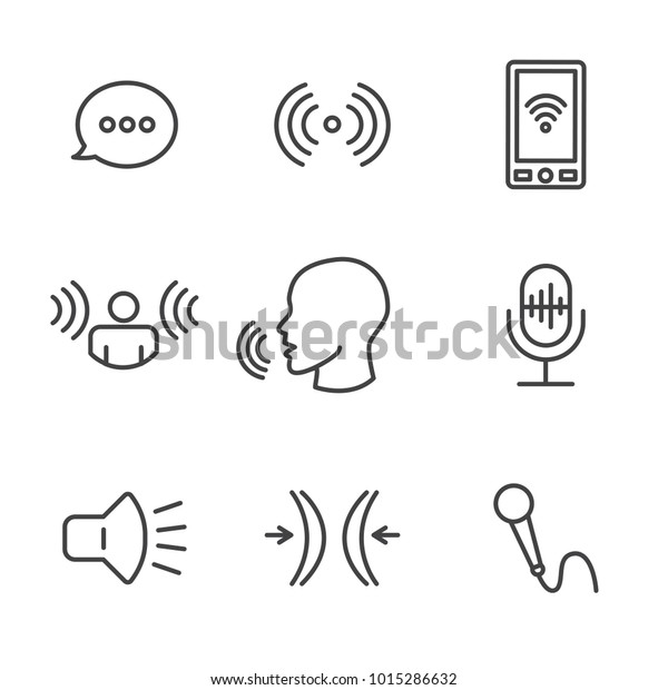 Voice Recording Voiceover Icon Set Microphone Stock Vector (Royalty ...