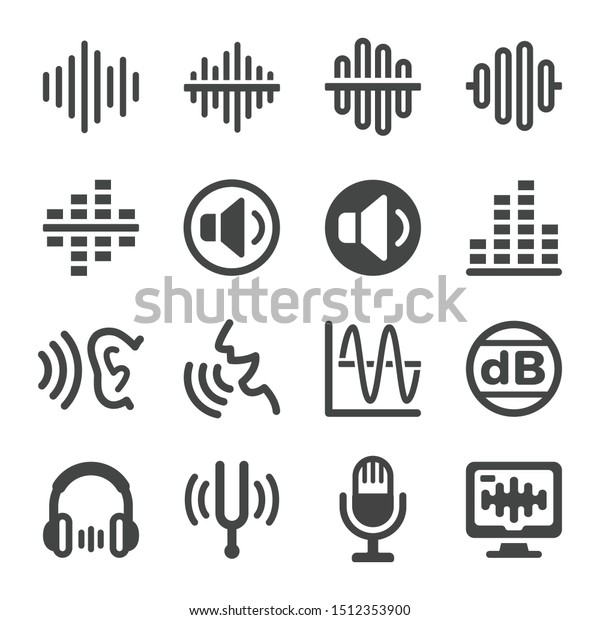 Voice Sound Icon Setvector Illustration Stock Vector (Royalty Free ...