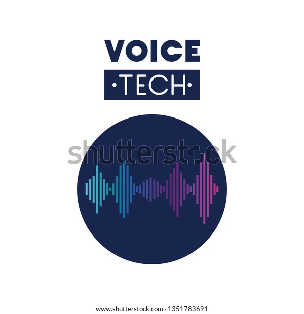 Voice Tech Label Sound Wave Stock Vector (Royalty Free) 1351783691 ...