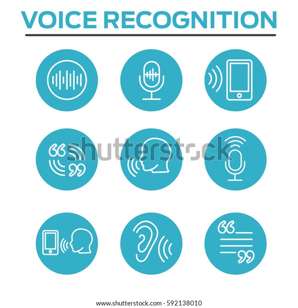 Voiceover Voice Command Icon Sound Wave 스톡 벡터(로열티 프리) 592138010