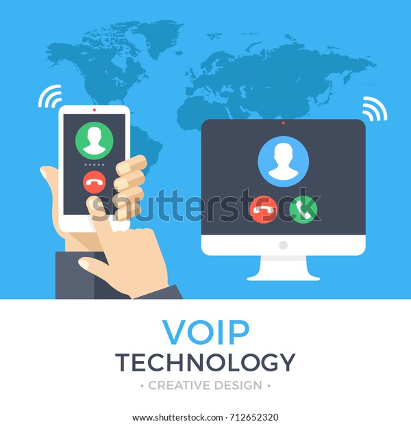 Voip Technology Voice Over Ip Ip Stock Vector (Royalty Free) 712652320