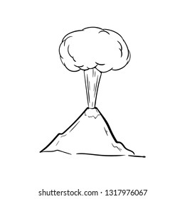 Volcanic Eruption Doodle Icon Vector: vector de stock (libre de ...