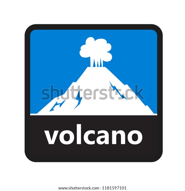 Volcano Alert Sign Label Print Digital Stock Vector (Royalty Free ...