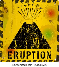 「Volcano Eruption Warning Signgrungy Vector Illustration」のベクター画像素材 ...