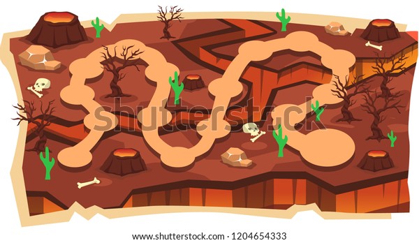 Volcano Magma 2d Game Maps Path Vector de stoc (royalty free ...