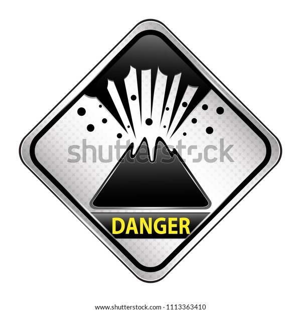 Volcano Vector Illustration Danger Sign Stock Vector (Royalty Free ...