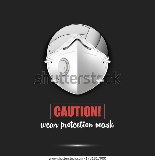 Volleyball Ball Protection Mask Caution Wear Stock Vector (Royalty Free ...