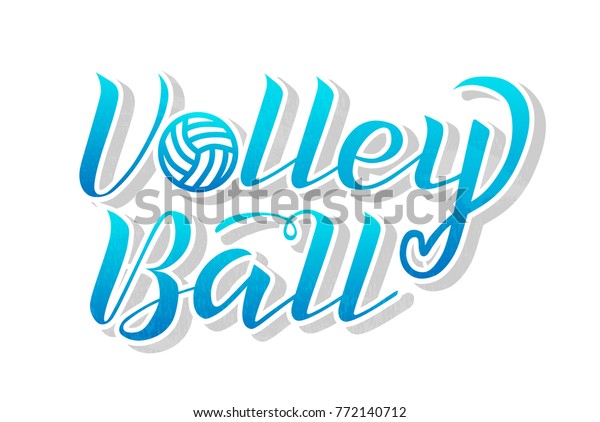 Volleyball Blue Gradient Lettering On White Stock Vector (Royalty Free ...