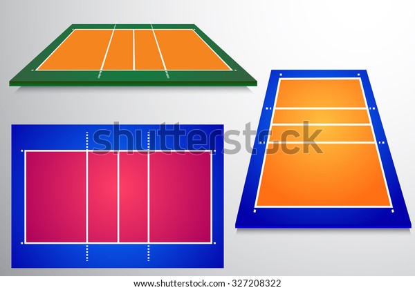 Volleyball Court Section Perspective Stock Vector (Royalty Free) 327208322