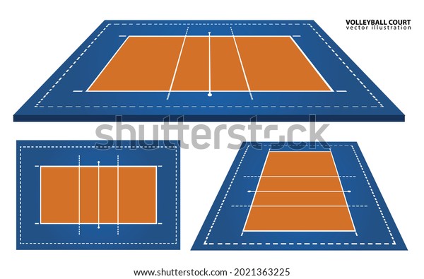 Volleyball Court Top View Perspective View Stock Vector (Royalty Free ...