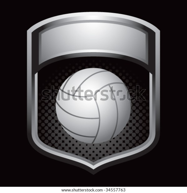 Volleyball On Glossy Display Crest Stock Vector (Royalty Free) 34557763 ...