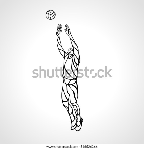 Volleyball Setter Silhouette Vector Illustration Stock Vector (Royalty ...