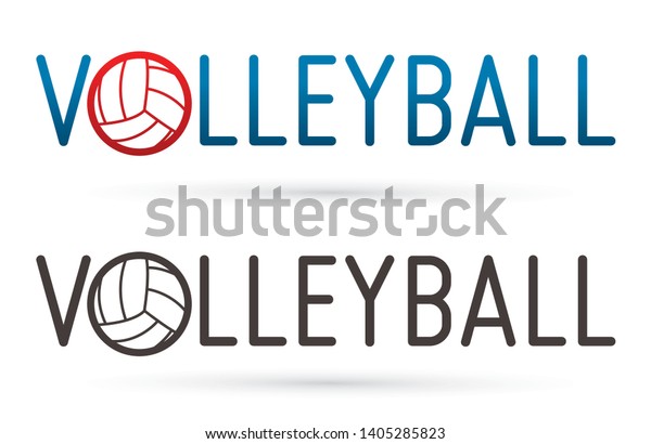 Volleyball Text Design Ball Graphic Vector Stock Vector (Royalty Free ...