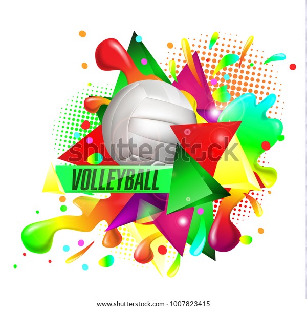 Volleyball Text On Abstract Background Sports Stock Vector (Royalty ...