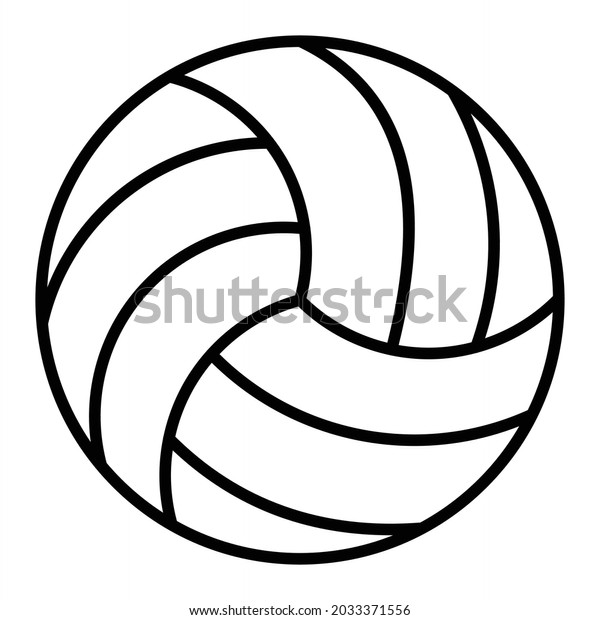 Volleyball Vector Outline Icon Isolated On Stock Vector (Royalty Free ...