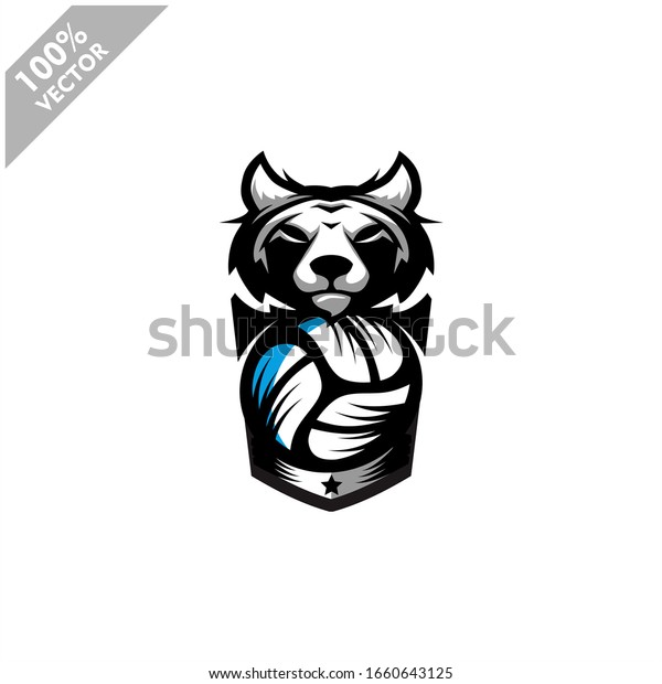 Volleyball Wolf Team Logo Design Scalable Stock Vector (Royalty Free ...