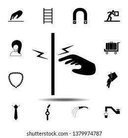Voltage Electric Shock Hand Icon Simple Stock Vector (Royalty Free ...