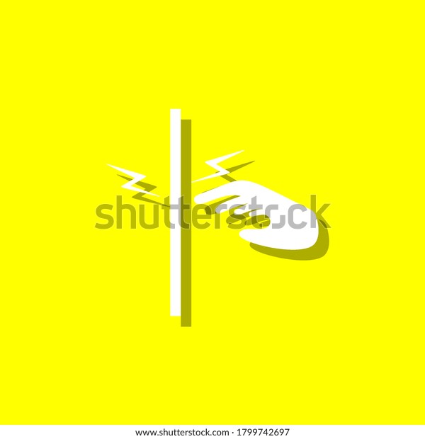 Voltage Electric Shock Hand White Icon Stock Vector (Royalty Free ...