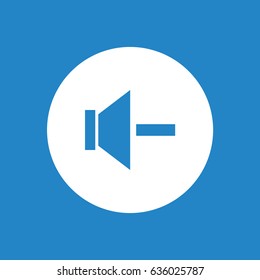 Volume Down Icon On Blue Background Stock Vector (Royalty Free ...