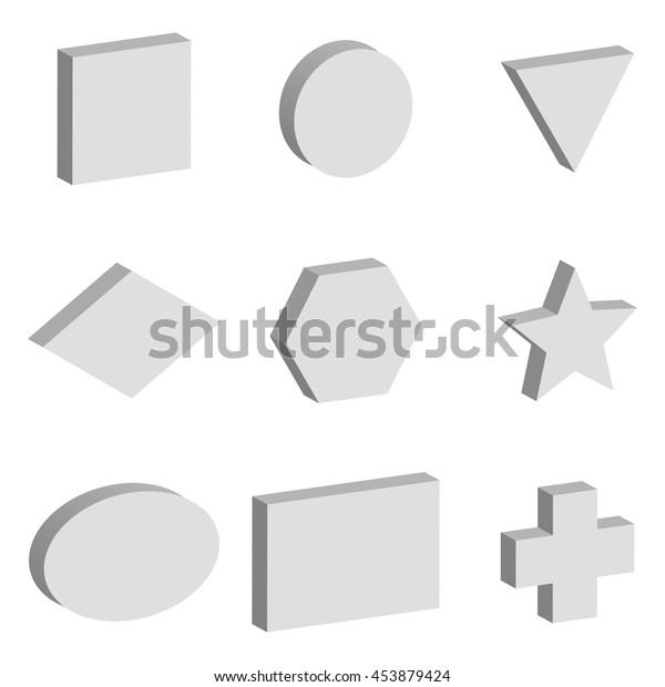 Volume Geometric Shapes Isometric Image Set Stock Vector (Royalty Free ...