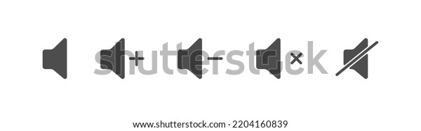 Volume Icon Sound Controls Set Symbols Stock Vector (Royalty Free ...