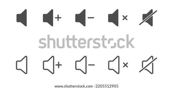 Volume Icon Sound Controls Set Symbols Stock Vector (Royalty Free ...
