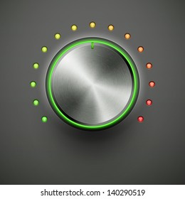 Volume Knob Metal Texture Green Red Stock Vector (Royalty Free ...