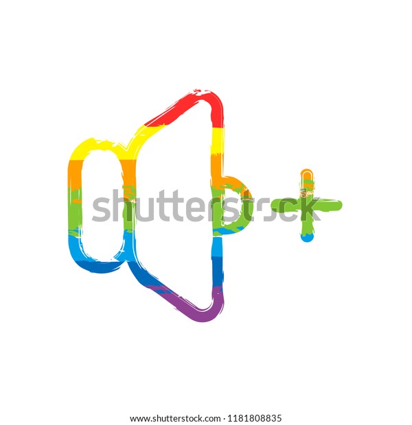 Volume Plus Icon Drawing Sign Lgbt Stock Vector (Royalty Free ...
