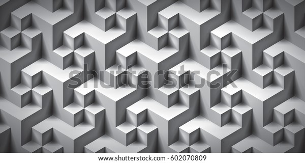 Volume Realistic Unreal Texture Gray Cubes 库存矢量图（免版税）602070809 ...