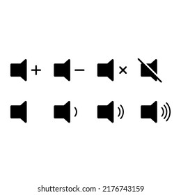Volume Sound Vector Icon Set Stock Vector (Royalty Free) 2176743159 ...