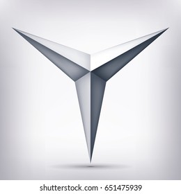Volume Threepointed Gray Star 3d Object Stock Vector (Royalty Free ...