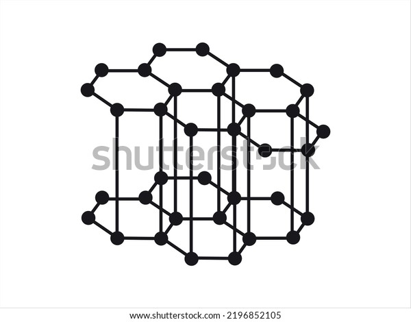 Volumetric Crystal Lattice Graphite Position Atoms Stock Vector ...
