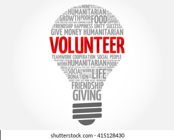 Volunteer Bulb Word Cloud Collage Concept: vector de stock (libre de ...