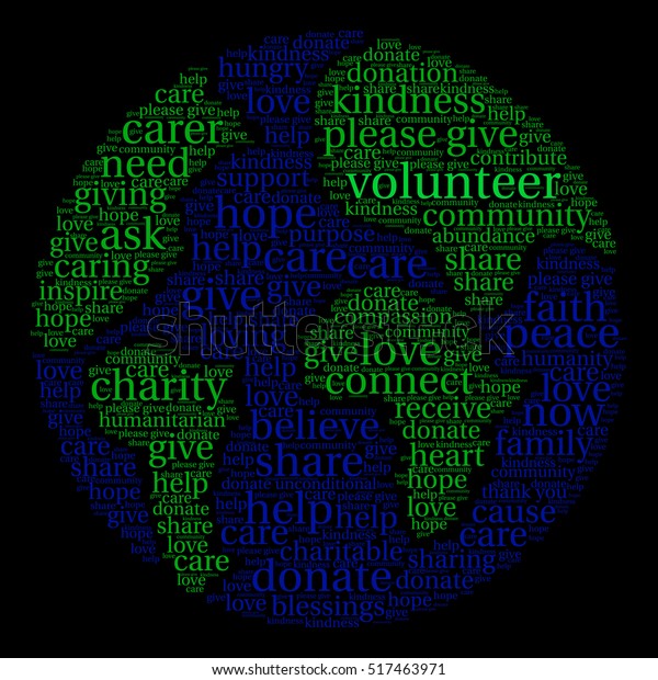 Volunteer Word Cloud On Black Background Stock Vector (Royalty Free ...