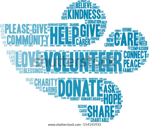 Volunteer Word Cloud On White Background Stock Vector (Royalty Free ...