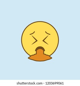 Vomit 2 Colored Line Icon Simple Stock Vector (Royalty Free) 1203699061 ...
